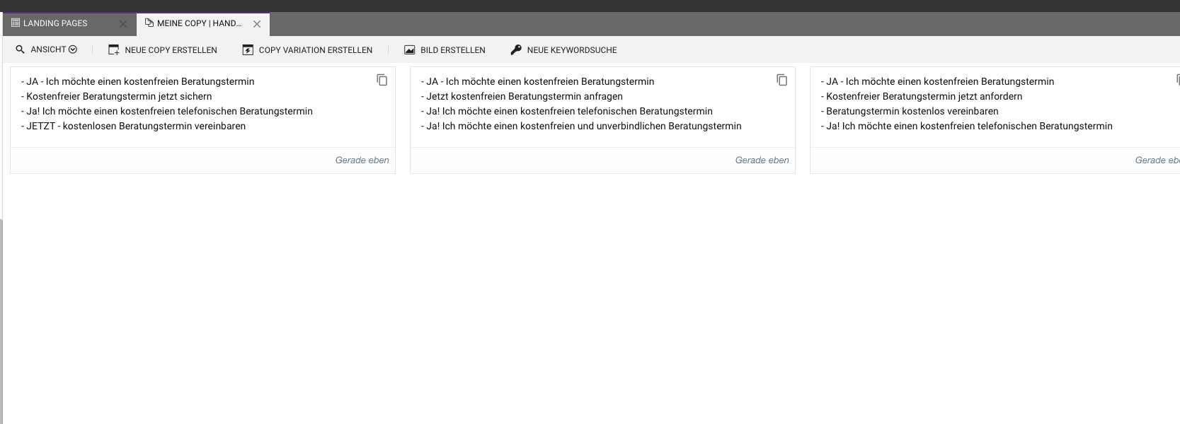 Handlungsaufforderung (Call to action) - CopyCockpit